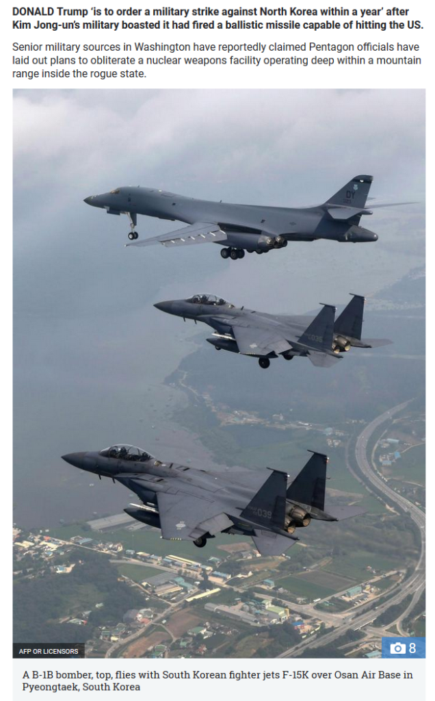 WAR FOOTING —- US Air Force unleashes supersonic bombers in ‘North ...